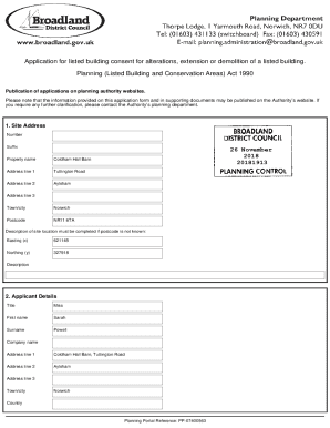 Fillable Online secure broadland gov Listed Building ConsentPlanning ...