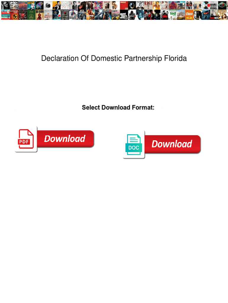 Fillable Online Declaration Of Domestic Partnership Florida ...