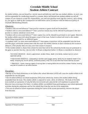 High School Student Behavior Contract Template Doc Template | pdfFiller