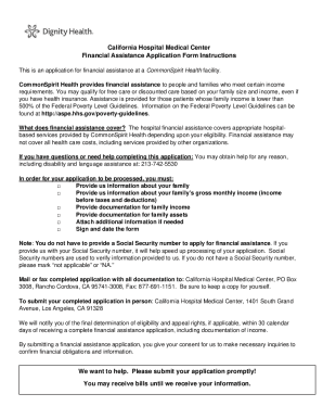 Fillable Online California Hospital Medical Center Financial Assistance ...