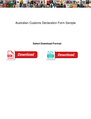 Fillable Online Australian Customs Declaration Form Sample. Australian ...