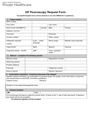 Fillable Online GP Fluoroscopy Request Form - Guys and St Thomas ...