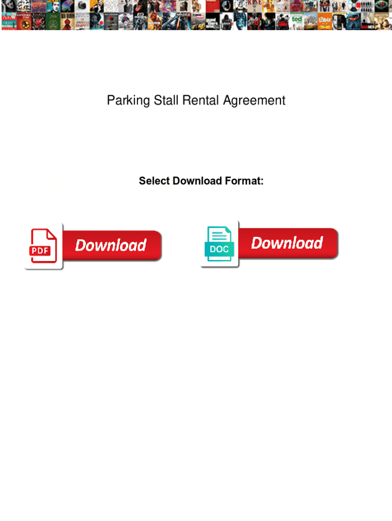 Fillable Online Parking Stall Rental Agreement. Parking Stall Rental ...