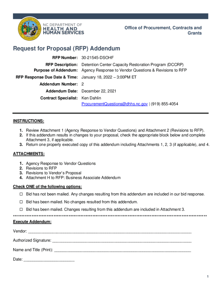 Fillable Online REQUEST FOR PROPOSAL (RFP) ADDENDUM #1 RFP Number: 10675 - Florida Fax Email ...
