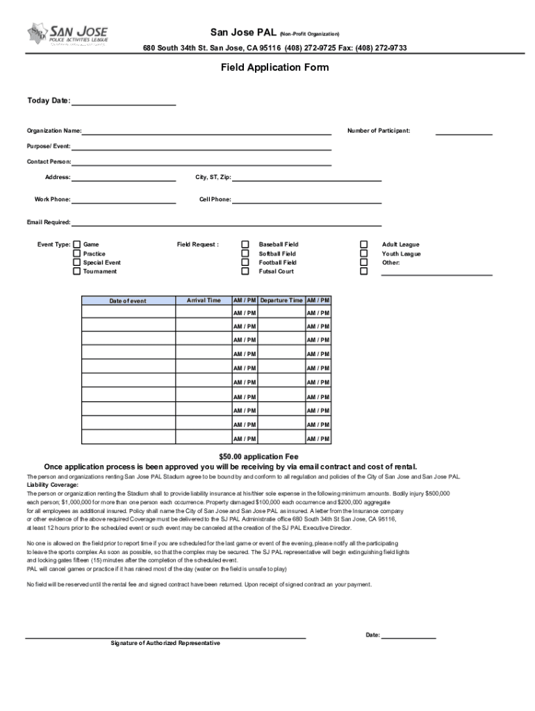 Fillable Online Field Application Form Fax Email Print - pdfFiller