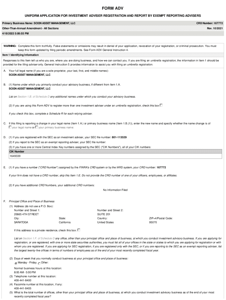 Fillable Online Form ADV Part 2 - SECFORM ADV - SECForm ADVInvestor ...