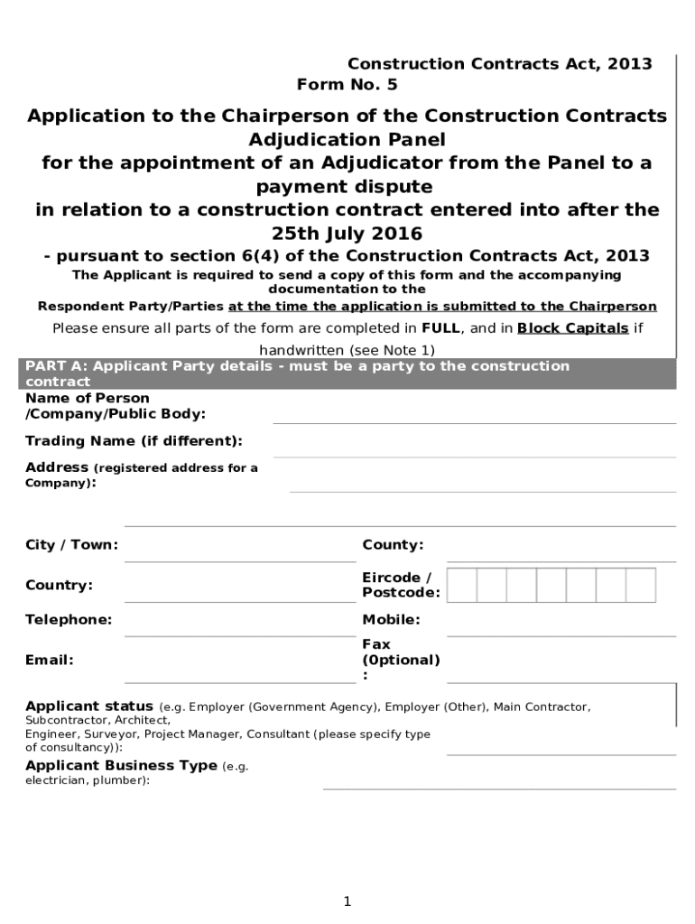 Template s - guidance on written notices under the Construction ... Doc Template | pdfFiller