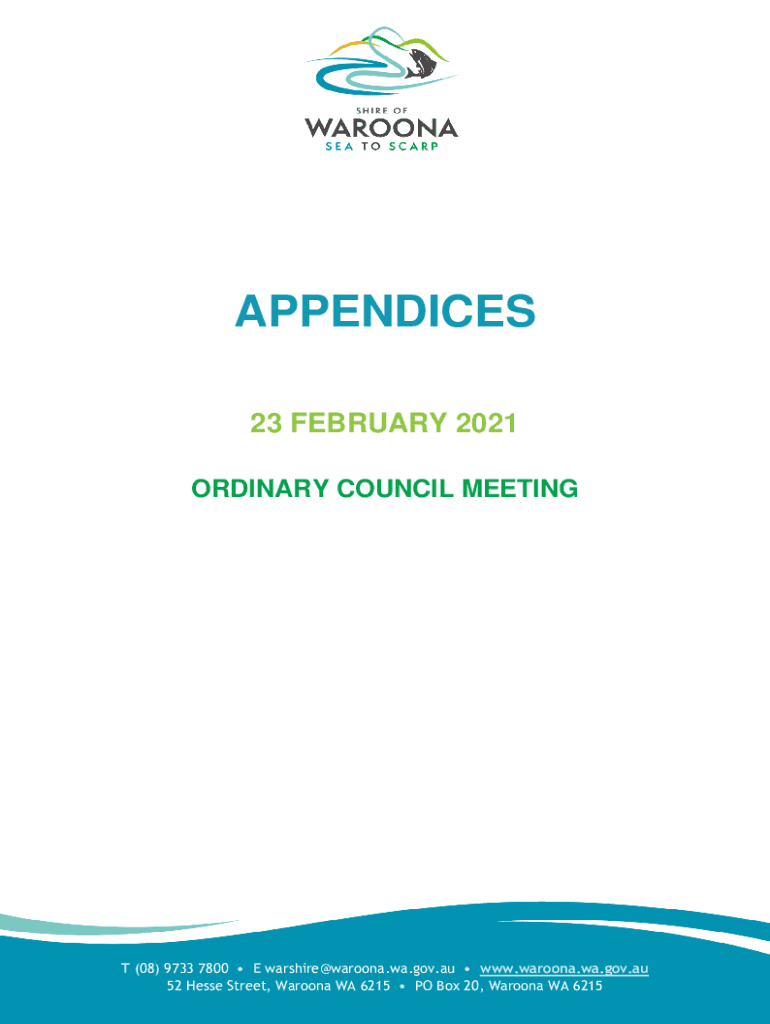 Fillable Online APPENDICES - waroona.wa.gov.au Fax Email Print - pdfFiller