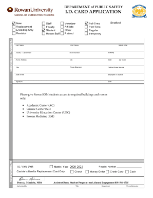 Fillable Online Fillable Online njms umdnj umdnj public safety id card ...