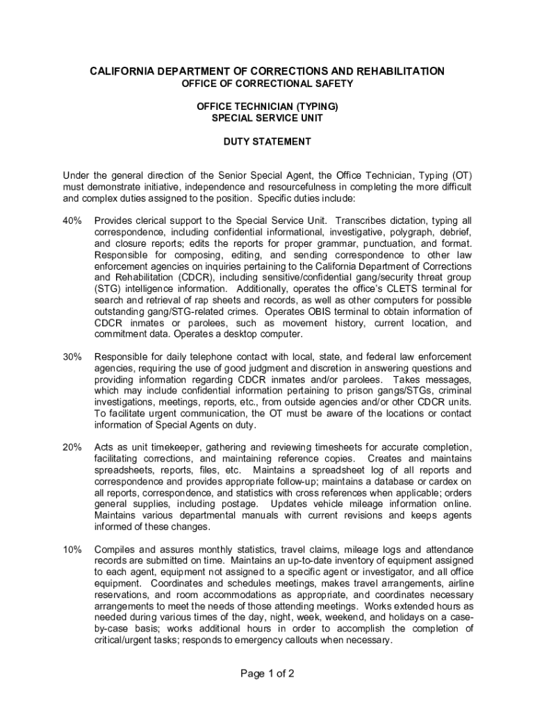 Fillable Online Office of Correctional Safety - California Department ...