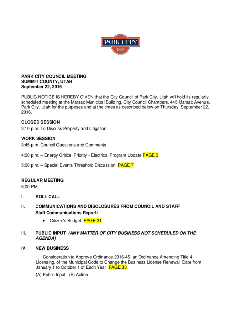 Fillable Online SUMMIT COUNTY, UTAH Fax Email Print - pdfFiller