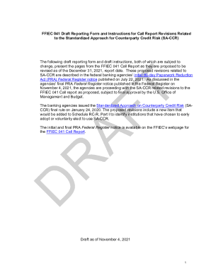 Fillable Online FFIEC 041 Draft Reporting Form for Proposed Call Report ...