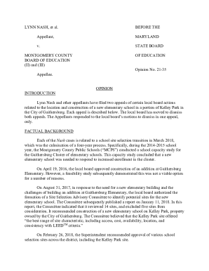 Fillable Online Lynn Nash, et al. v. Montgomery County Board of ...