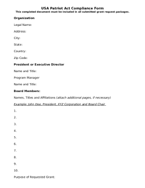 Usa Patriot Act Ination - Fill Out and Sign Printable PDF ... Doc ...