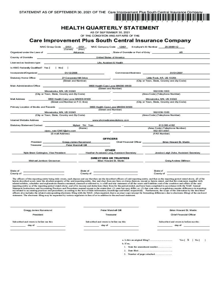 Fillable Online insurance arkansas 12567 Care Improvement Plus South ...