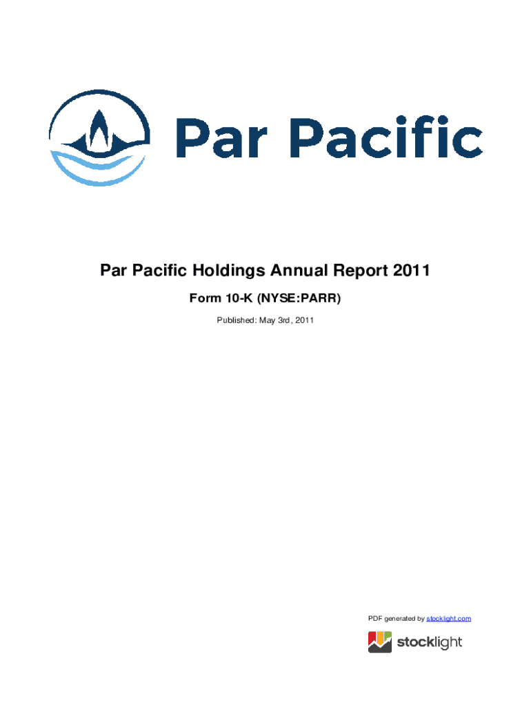 Fillable Online stocklight.com annual-reportsPARR Par Pacific Holdings ...