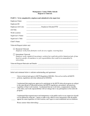 Fillable Online Telework Request Form.docx Fax Email Print - pdfFiller