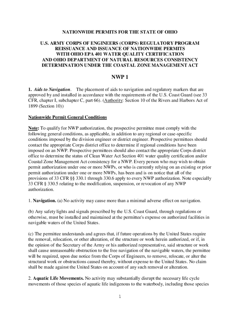 Fillable Online www.lrh.usace.army.milMissionsRegulatory2020 Nationwide ...