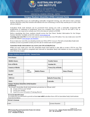 Fillable Online asli vic edu Unique Student Identifier- Application ...
