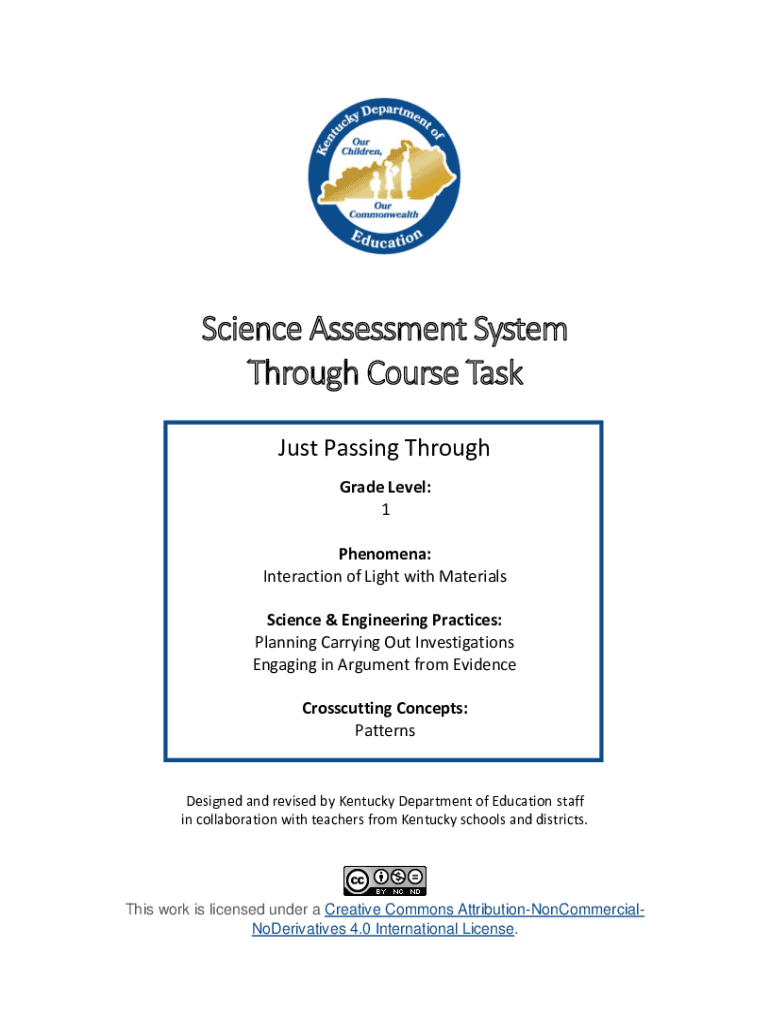 Fillable Online education ky STATE SPOTLIGHT: KENTUCKYS STATE-LED SCIENCE ASSESSMENT SYSTEM Fax ...