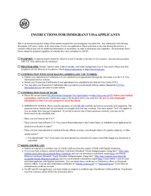 Fillable Online Packet 3 forms and Instructions for Immigrant Visa ...
