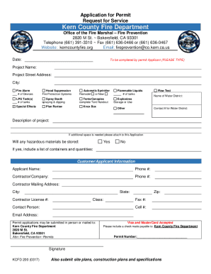 Fillable Online Permit Requirements Dip Tank Kern County Fire ...