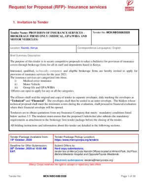 Fillable Online Request for Proposal (RFP)- Insurance services - Mercy Corps Fax Email Print ...