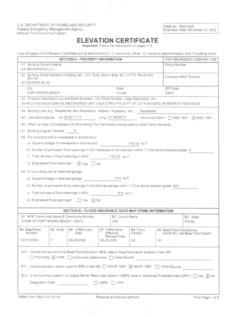 Fillable Online ELEVATION CERTIFICATE SEARCH IF YOU NEED AN ELEVATION ...