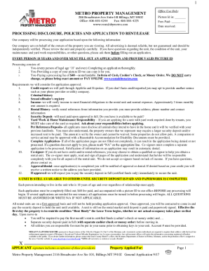 Fillable Online Metro Property Management Company ProfileManagement and ...