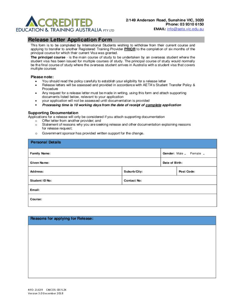 Fillable Online aeta vic edu www.baxter.vic.edu.au wp-content ...