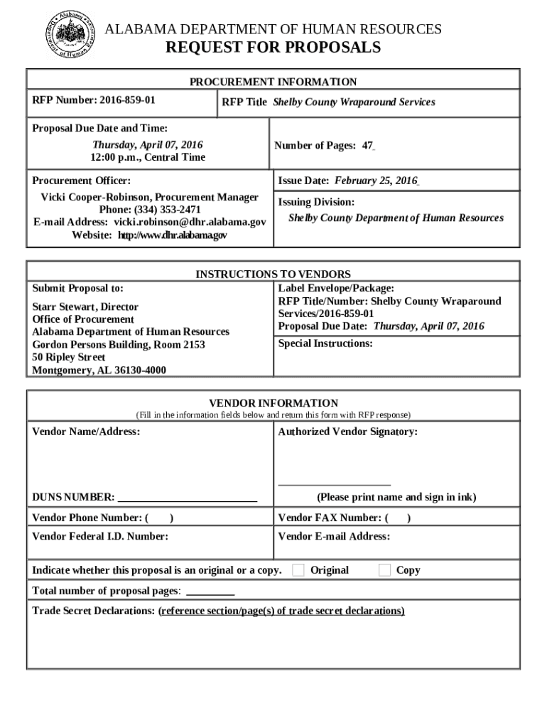 RFPAlabama Department of Human Resources - dhr alabama Doc Template ...