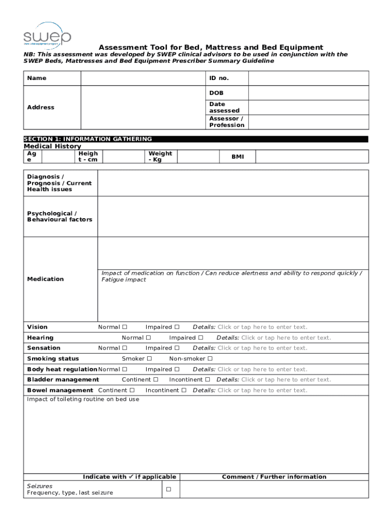 Appendix 1Identification of Bed and Mattress Critical ... - SWEP - swep ...