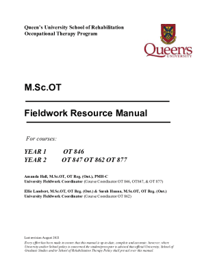 Fillable Online PDF M.Sc.OT Fieldwork Resource Manual - School of ...