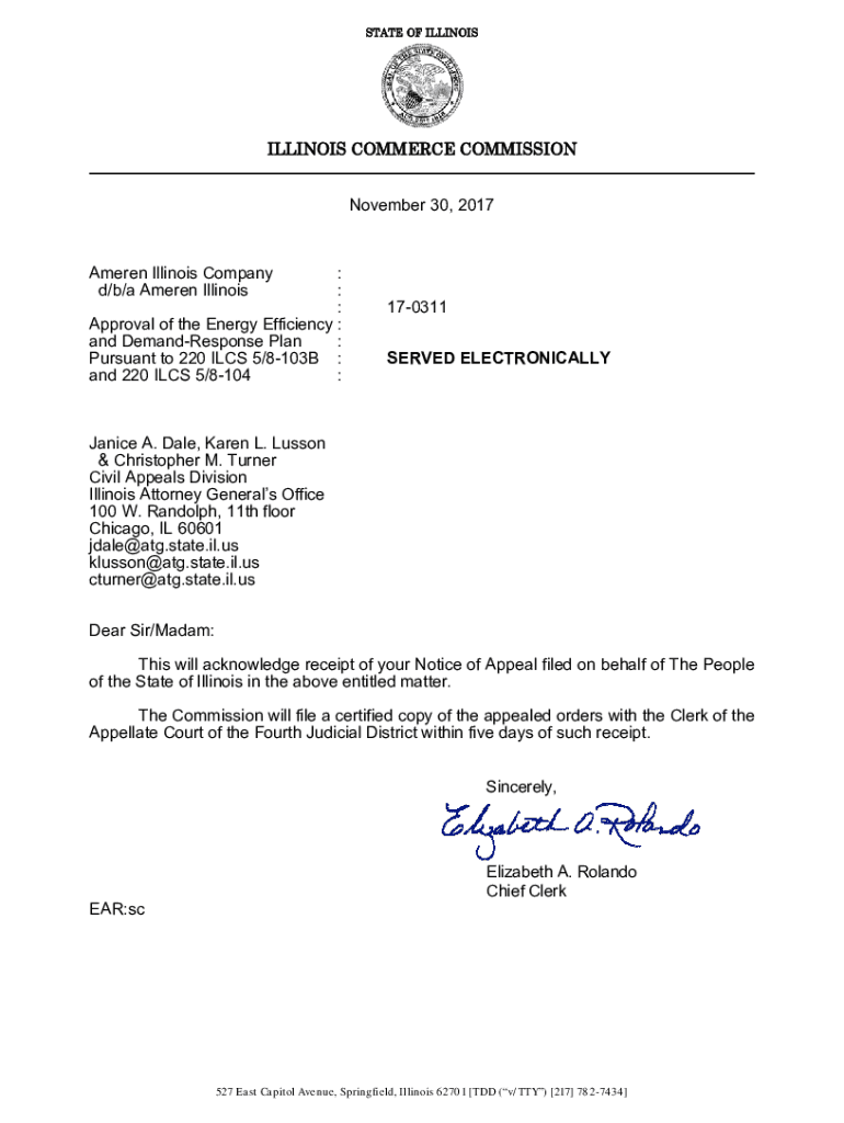 Fillable Online icc illinois STATE OF ILLINOIS ILLINOIS COMMERCE COMMISSION Ameren Illinois ...