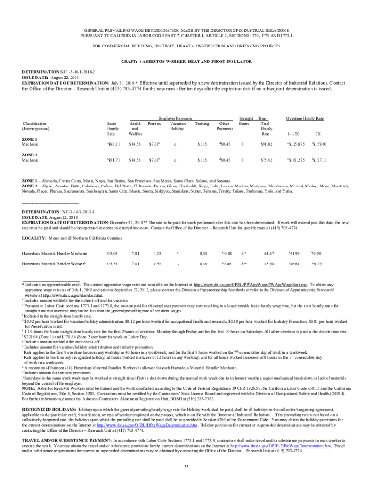 Fillable Online www.dir.ca.gov OPRL DPreWageDeterminationDirector's ...
