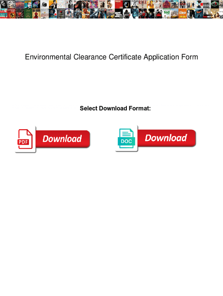 Fillable Online Environmental Clearance Certificate Application Form ...