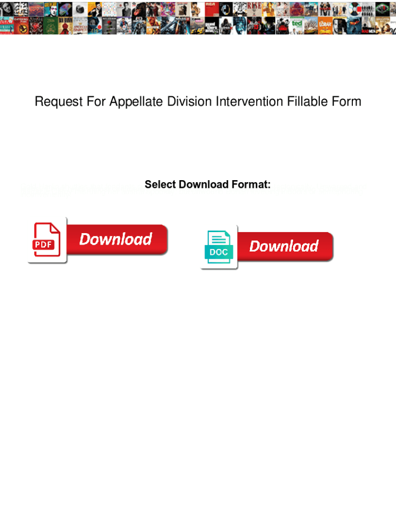 Fillable Online Request For Appellate Division Intervention Fillable ...
