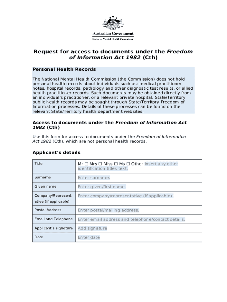 FOI Application Doc Template | pdfFiller