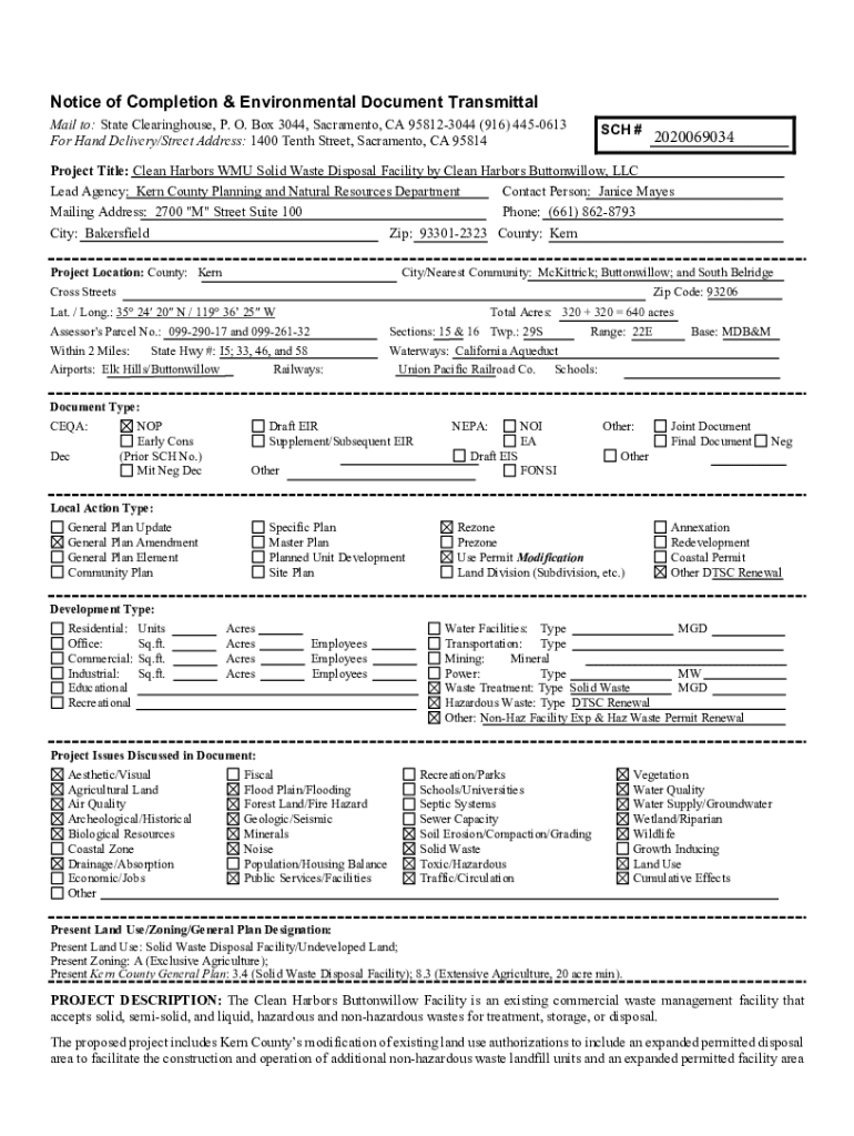 Fillable Online files.ceqanet.opr.ca.gov 262720-3 attachmentSCH Summary ...