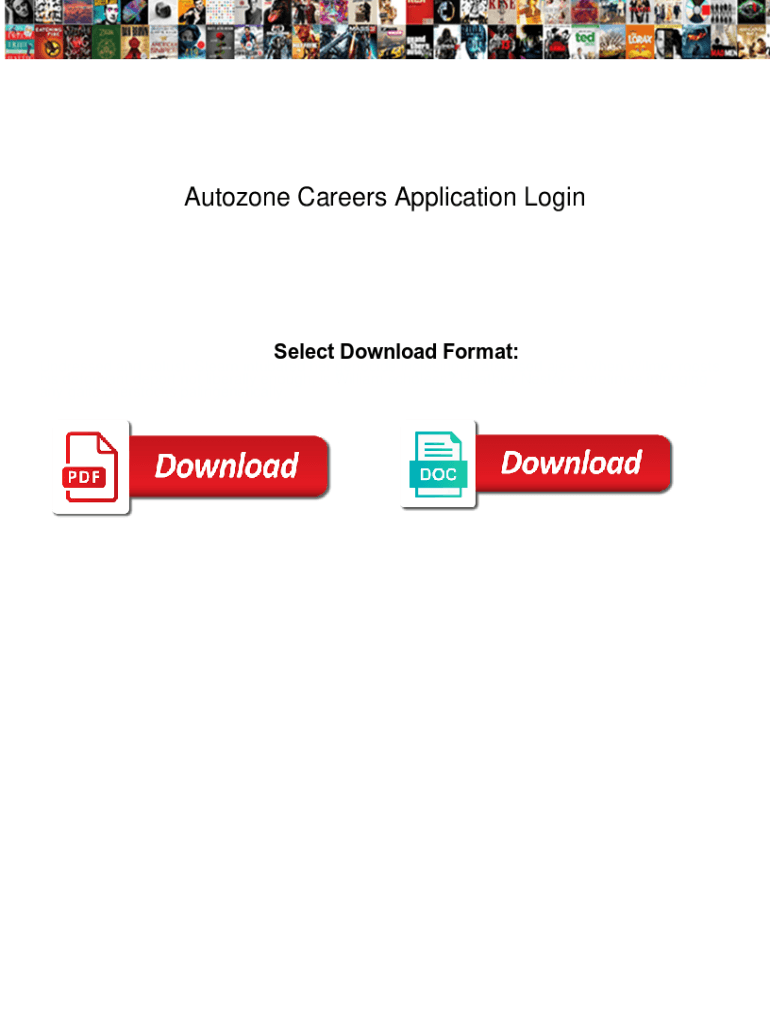Fillable Online Autozone Careers Application Login. Autozone Careers ...