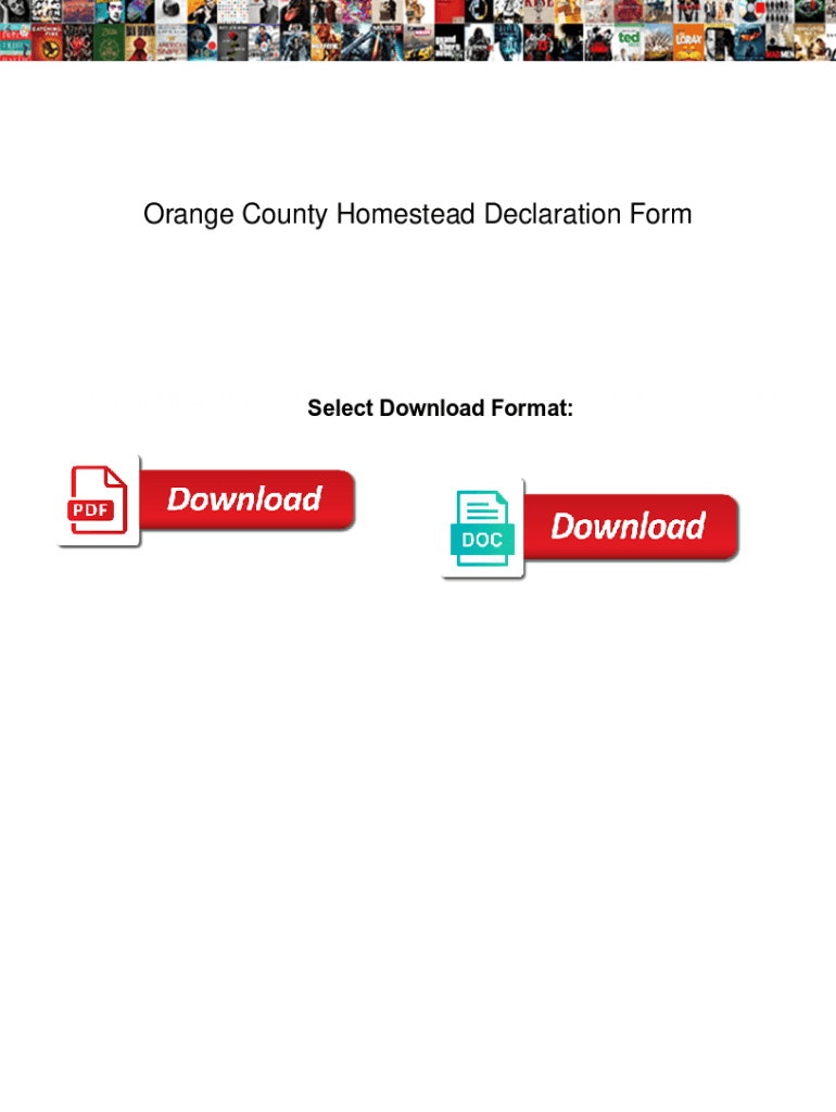 Fillable Online Orange County Homestead Declaration Form. Orange County ...