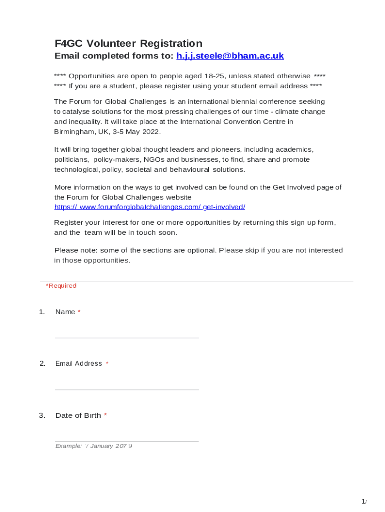 Volunteer Registration Instructions: Download document, fill out ... Doc Template | pdfFiller