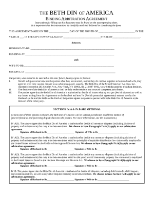 the beth din of america binding arbitration agreement - Jewish ... Doc ...