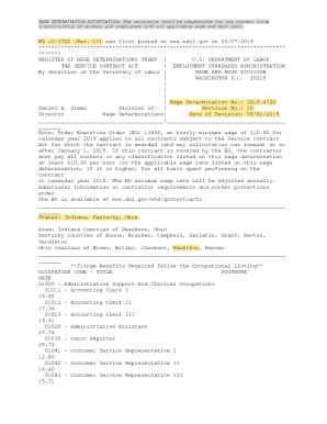 Fillable Online Wage and Hour Division Davis-Bacon Wage Determination ...