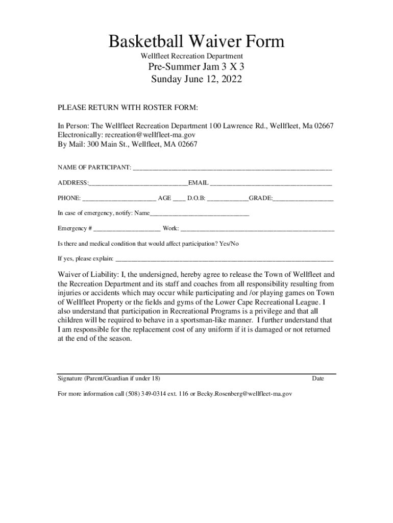 Fillable Online syncronizer.com17675basketball-waiver-formBasketball ...