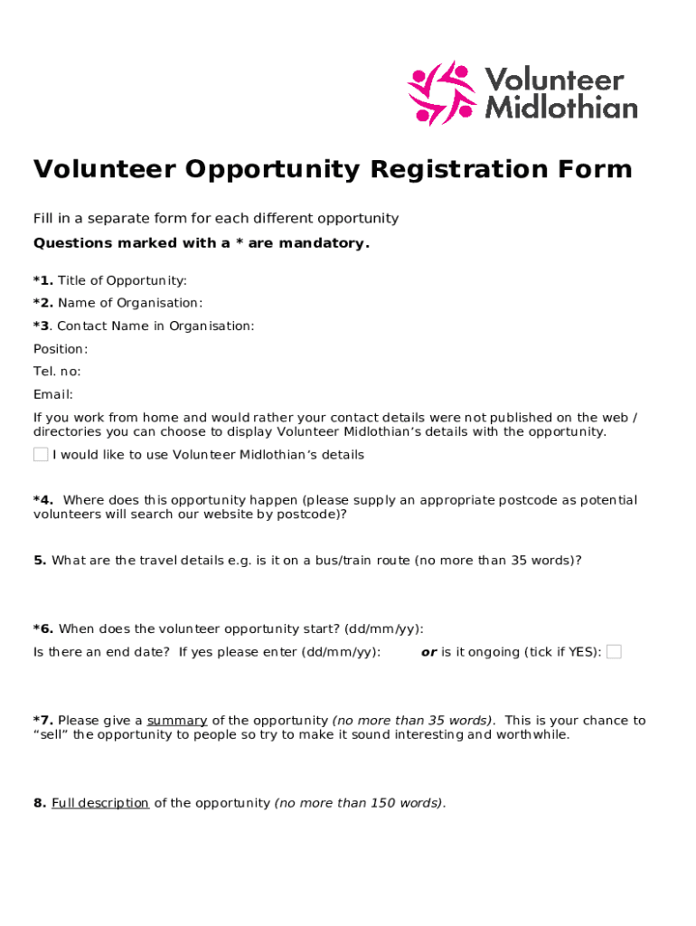 Fill - Free RMB Volunteer Register (separate ... Doc Template | pdfFiller