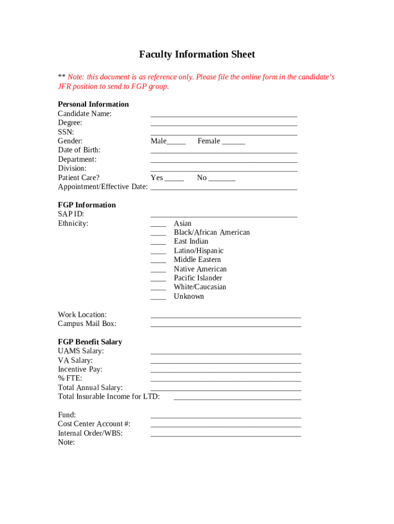 Faculty Ination Sheet Doc Template | pdfFiller