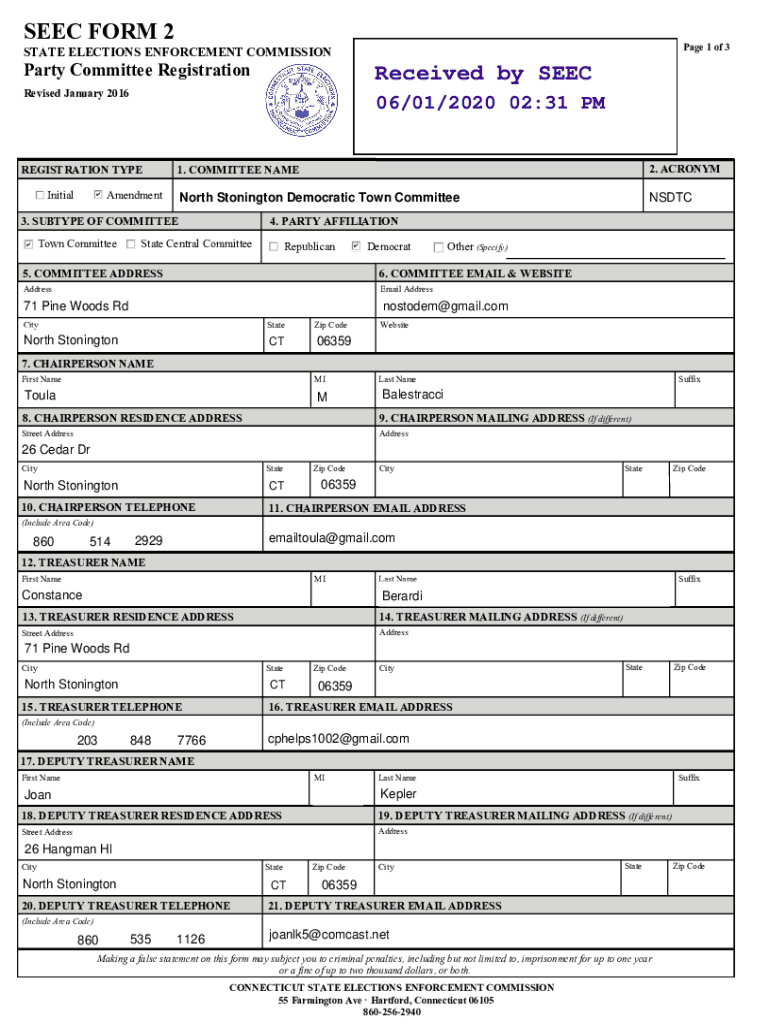 Fillable Online seec ct seec.ct.govSEEC1A13231202204142203SEEC FORM 1 ...