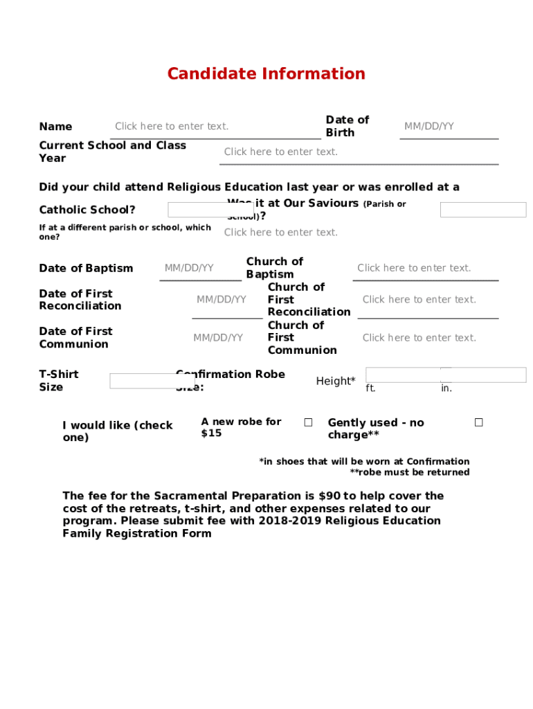 ConfirmationSt Elizabeth Ann Seton Doc Template | pdfFiller