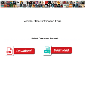 Fillable Online Vehicle Plate Notification Form. Vehicle Plate ...